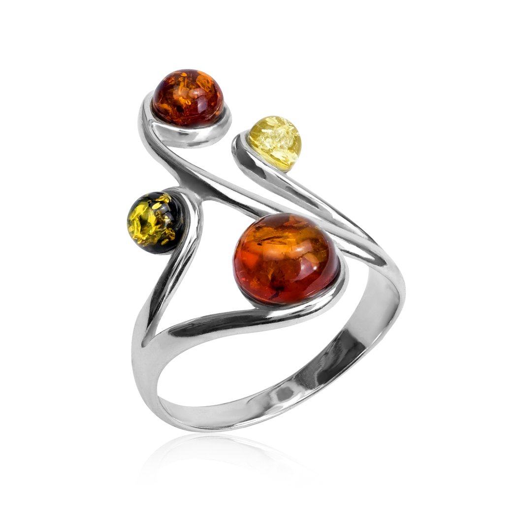 Ian and Valeri Co. Multicolor Amber Sterling Silver Ring