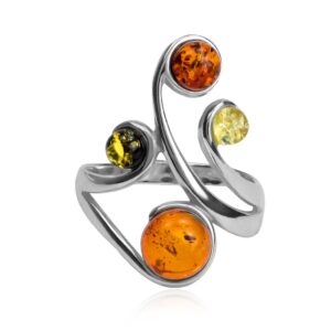 Ian and Valeri Co. Multicolor Amber Sterling Silver Ring