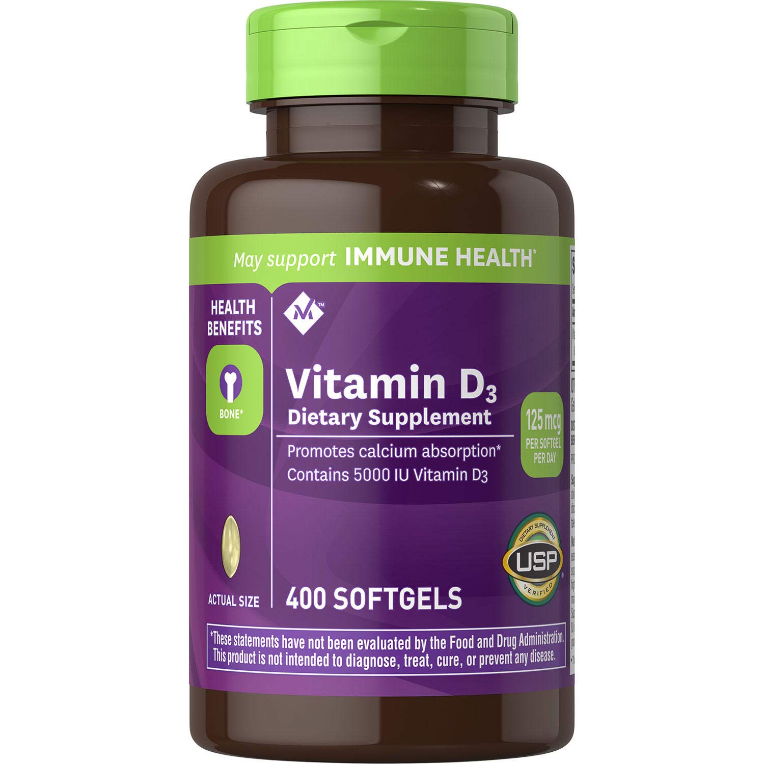 Birsppy Member's Mark Vitamin D-3 5000 IU Dietary Supplement (400 Count)