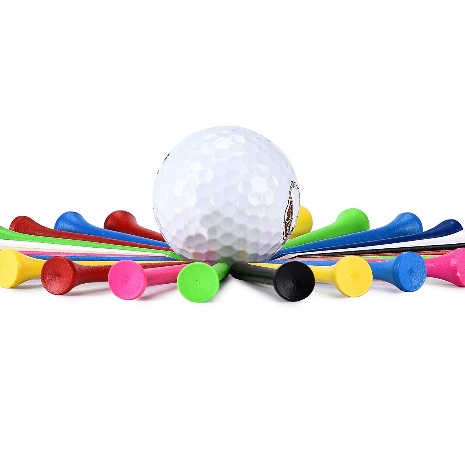 CRESTGOLF Professional 2 1/8" Deluxe Wood Golf Tees 100pcs(Mixed color)