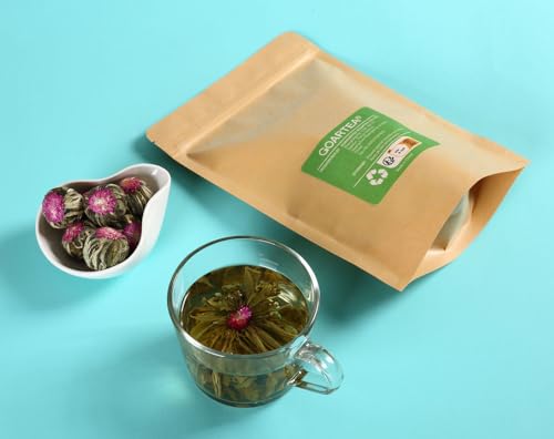 GOARTEA 24Pcs Blooming Tea Flowers Balls Green Tea Ball Blooming Flower Tea Artistic - Individually Sealed Fresh Natural Gift Set Pack