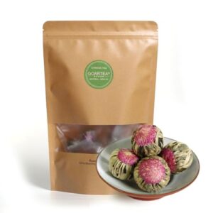 goartea 24pcs blooming tea flowers balls green tea ball blooming flower tea artistic - individually sealed fresh natural gift set pack