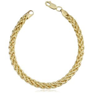 kooljewelry 14k yellow gold filled heavyweight unisex 6 mm franco link chain bracelet (7.5 inch)