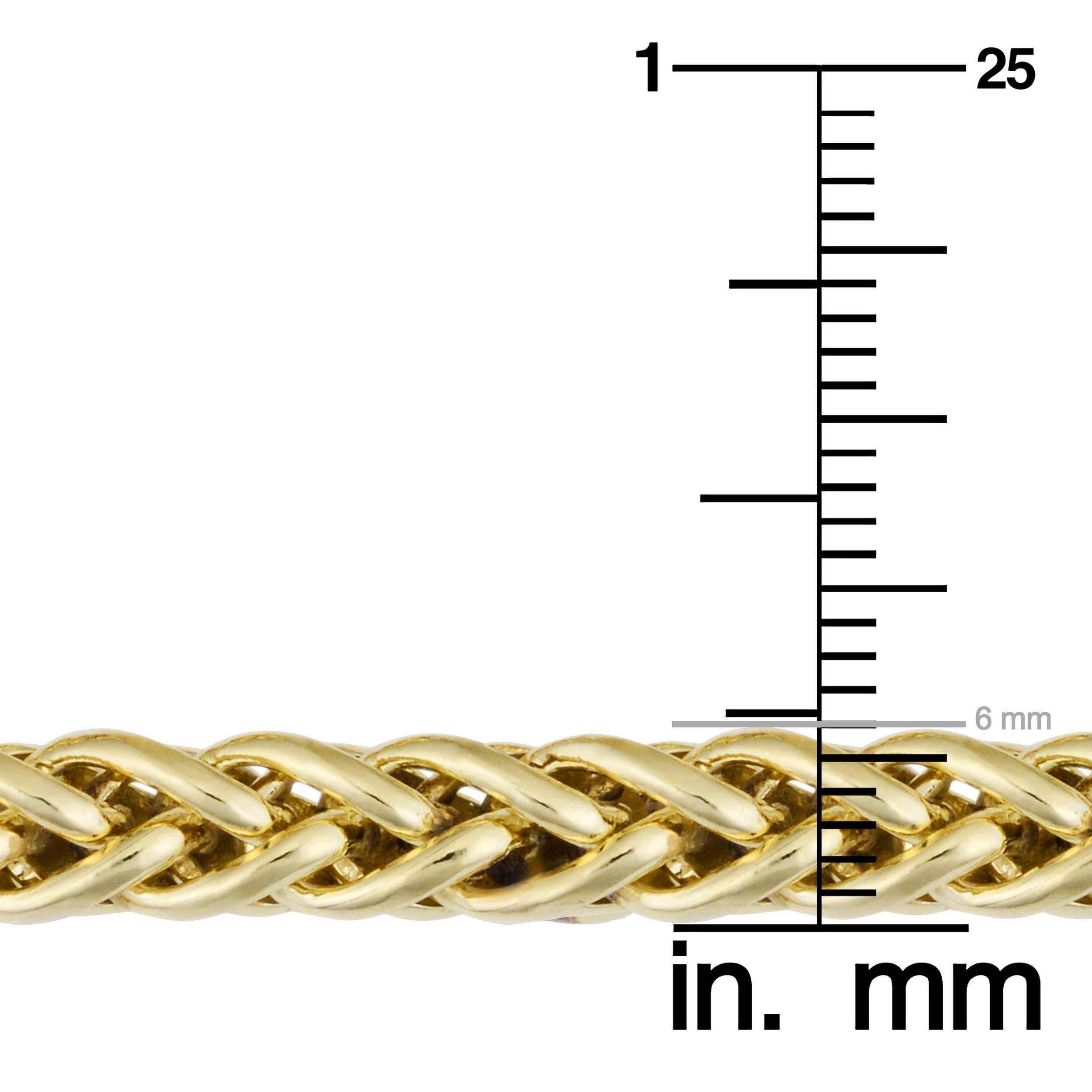 Kooljewelry 14k Yellow Gold Filled Heavyweight Unisex 6 mm Franco Link Chain Bracelet (7.5 inch)