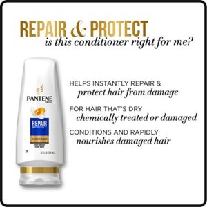 Pantene Argan Oil Shampoo 25.4 OZ and Sulfate Free Conditioner 24 OZ for Damaged Hair, Repair and Protect, Bundle Pack