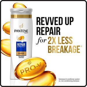 Pantene Argan Oil Shampoo 25.4 OZ and Sulfate Free Conditioner 24 OZ for Damaged Hair, Repair and Protect, Bundle Pack