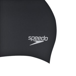 Speedo Unisex Long Hair Swim Cap, Black, One Size