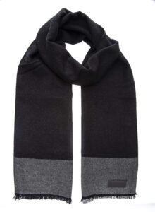 marino’s winter cashmere feel men scarf,100% cotton fashion scarves, in elegant gift box - raven ash - one size