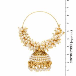 Crunchy Fashion Bollywood Stylish Traditional Indian Jewelry Meenakari Jhumka Earrings for Women, Large, Metal, cultured pearls