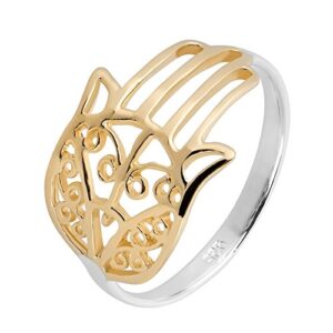 aeravida hamsa hand of protection gold plated silver ring (6)