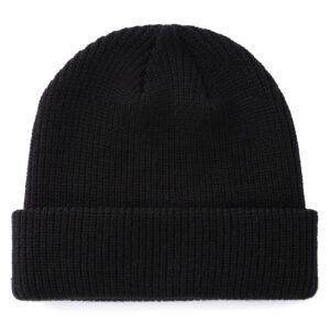 connectyle classic men 's warm winter hats thick knit cuff beanie cap daily beanie hat black , 55 60cm