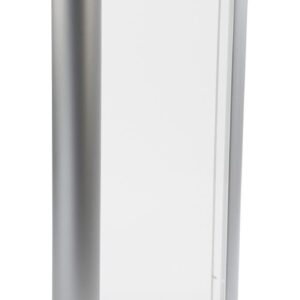 Displays2go Acrylic Podium with Frosted Panel, Modern Church Lectern, Rubber Feet - Clear with Silver (LECTALACF)