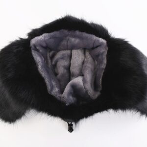 Connectyle Unisex Faux Fur Lined Trooper Trapper Hats with Ear Flaps, 55 60cm, Black