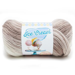 (1 skein) lion brand yarn ice cream baby yarn, coffee multicolor