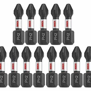 BOSCH ITPH2105 5-Pack 1 In. Phillips #2 Impact Tough Screwdriving Insert Bits