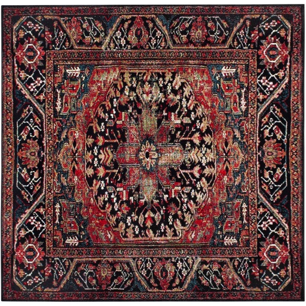 SAFAVIEH Vintage Hamadan Collection Area Rug - 9' x 12', Red & Multi, Oriental Traditional Persian Design, Non-Shedding & Easy Care, Ideal for High Traffic Areas in Living Room, Bedroom (VTH215A)