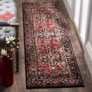 SAFAVIEH Vintage Hamadan Collection Area Rug - 9' x 12', Red & Multi, Oriental Traditional Persian Design, Non-Shedding & Easy Care, Ideal for High Traffic Areas in Living Room, Bedroom (VTH215A)