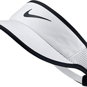 NIKE Women's Aerobill Featherlite Adjustable Visor, White/White/Black/Black, One Size