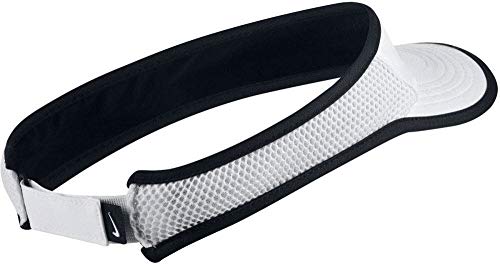 NIKE Women's Aerobill Featherlite Adjustable Visor, White/White/Black/Black, One Size