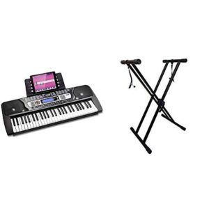 rockjam 54-key portable keyboard with rockjam xfinity heavy duty piano stand