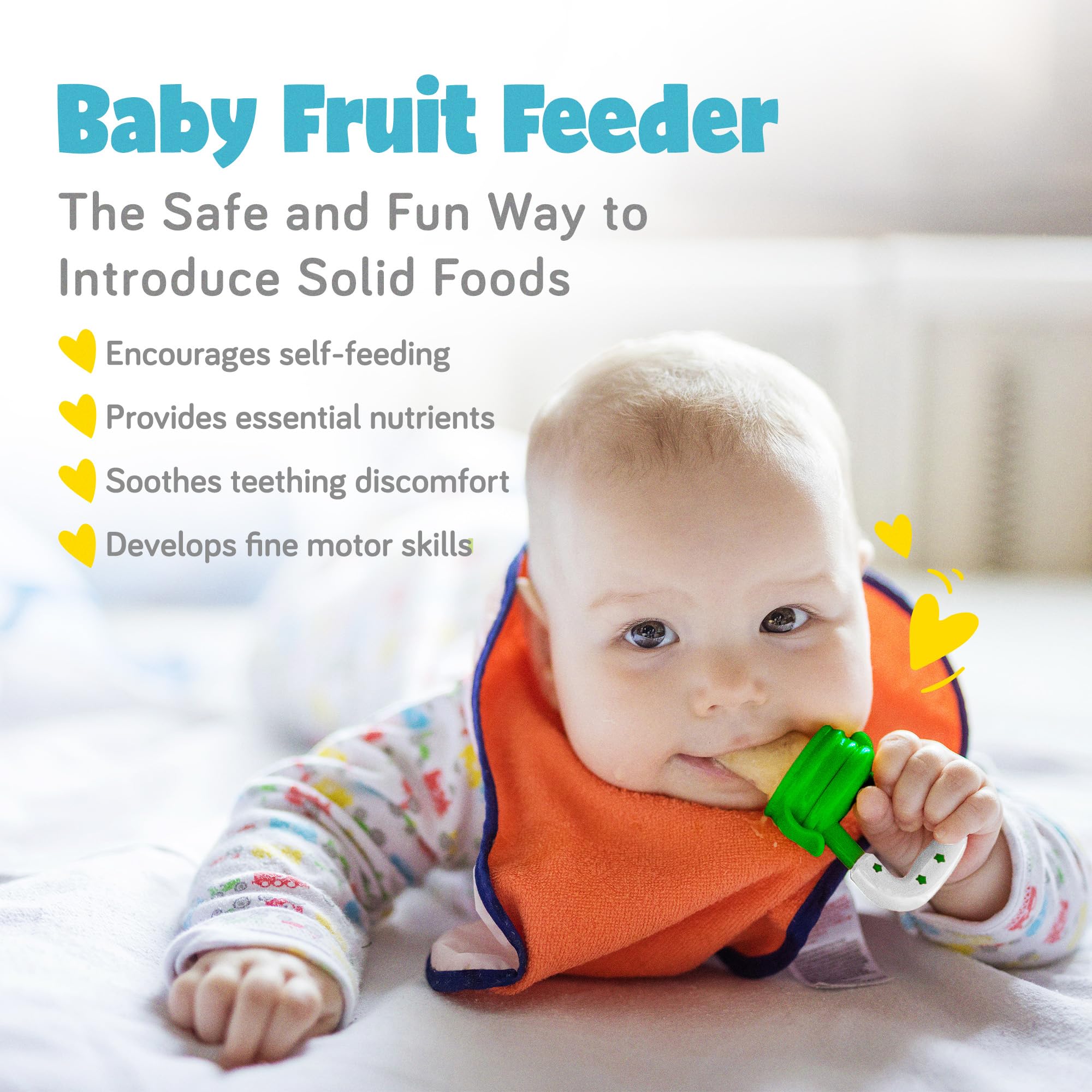 Baby Fruit Pacifer Feeder 2 Pack Perfect for Introducing Solid Foods 6-12 Months Fresh Food Feeder Baby Chupon para Frutas de Bebe (Pink and Green) - Ashtonbee