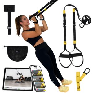 trx go suspension trainer system, full-body workout for all levels & goals, lightweight & portable, fast, fun & effective workouts, home gym equipment or for outdoor workouts, grey