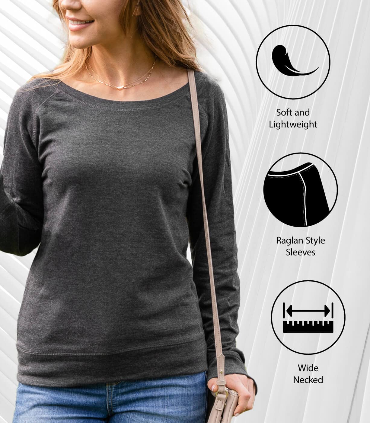 Instant Message - Wake Up And Smell The Campfire-Ladies Lightweight French Terry Pullover - Size Large Heather Charcoal