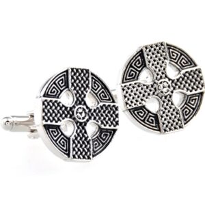 mrcuff celtic cross irish ireland cufflinks pair in a presentation gift box & polishing cloth