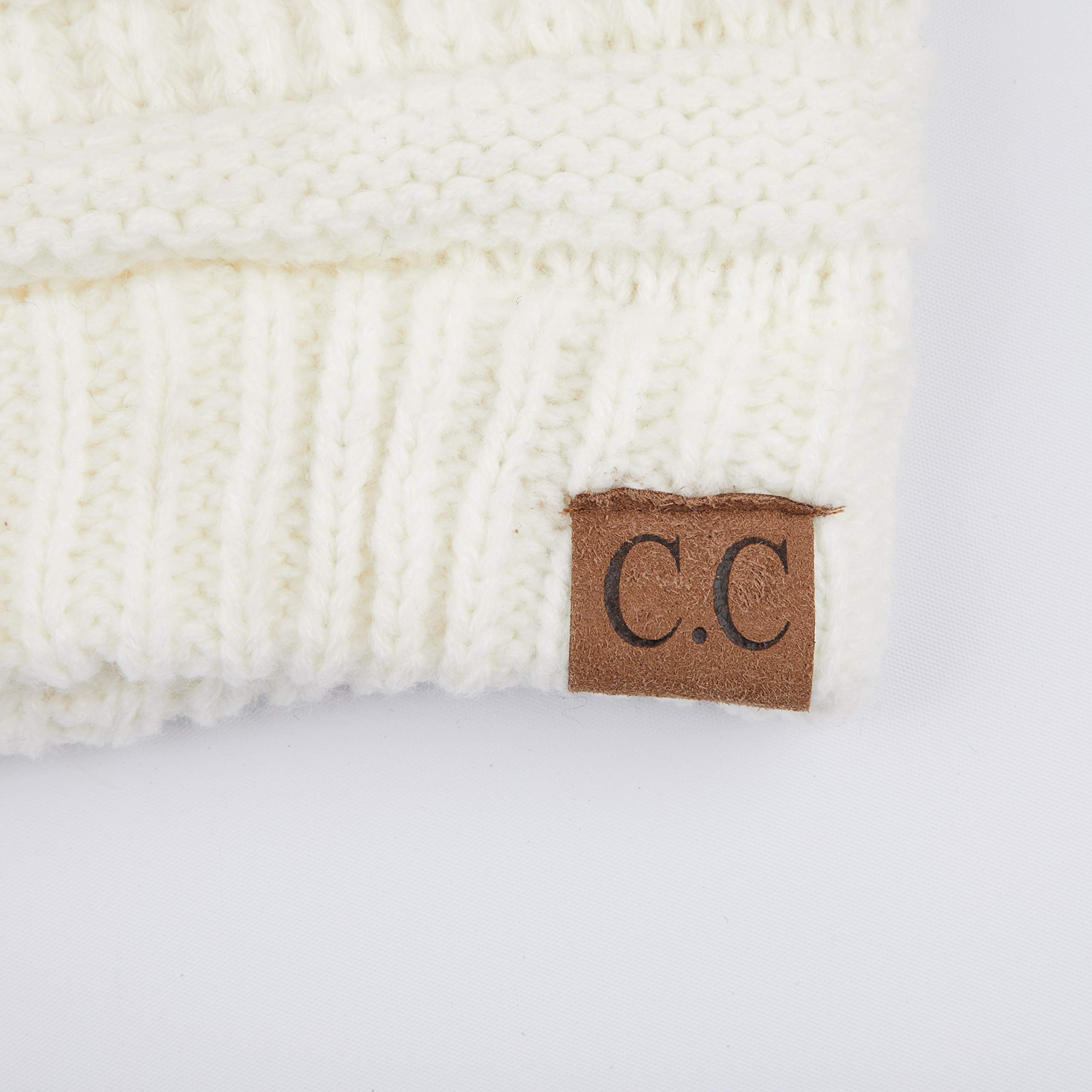 C.C Hatsandscarf Exclusives Unisex Ombre Ribbed Confetti Knit Beanie with POM (HAT-43) (Ivory)