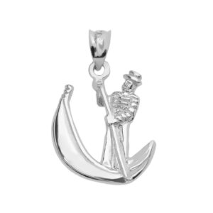 italian venice venetian gondola boat charm pendant in 925 sterling silver