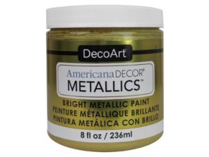 decoart metallics acrylic paint, 8 fl. oz. jar, soft gold (pack of 1)