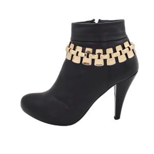 Women Fashion Jewelry Boot Bracelet Mesh Metal Chain Links Heels Shoe Charm Gold Color