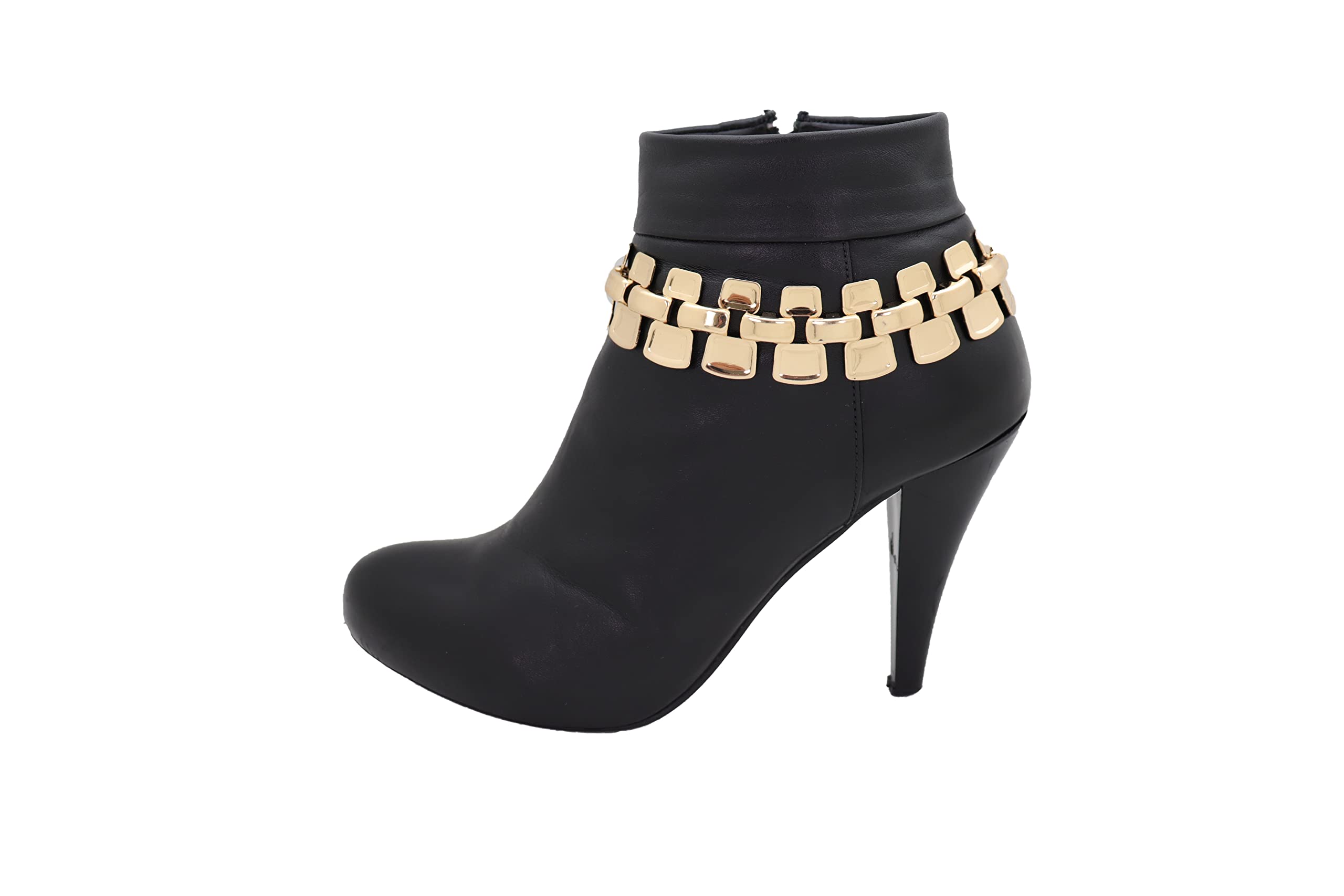 Women Fashion Jewelry Boot Bracelet Mesh Metal Chain Links Heels Shoe Charm Gold Color