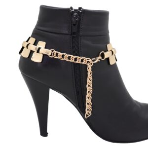 Women Fashion Jewelry Boot Bracelet Mesh Metal Chain Links Heels Shoe Charm Gold Color