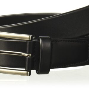 Perry Ellis Men's Tubular Leather Dress Belt (Sizes 30-44 Inches), 001 Black, 30