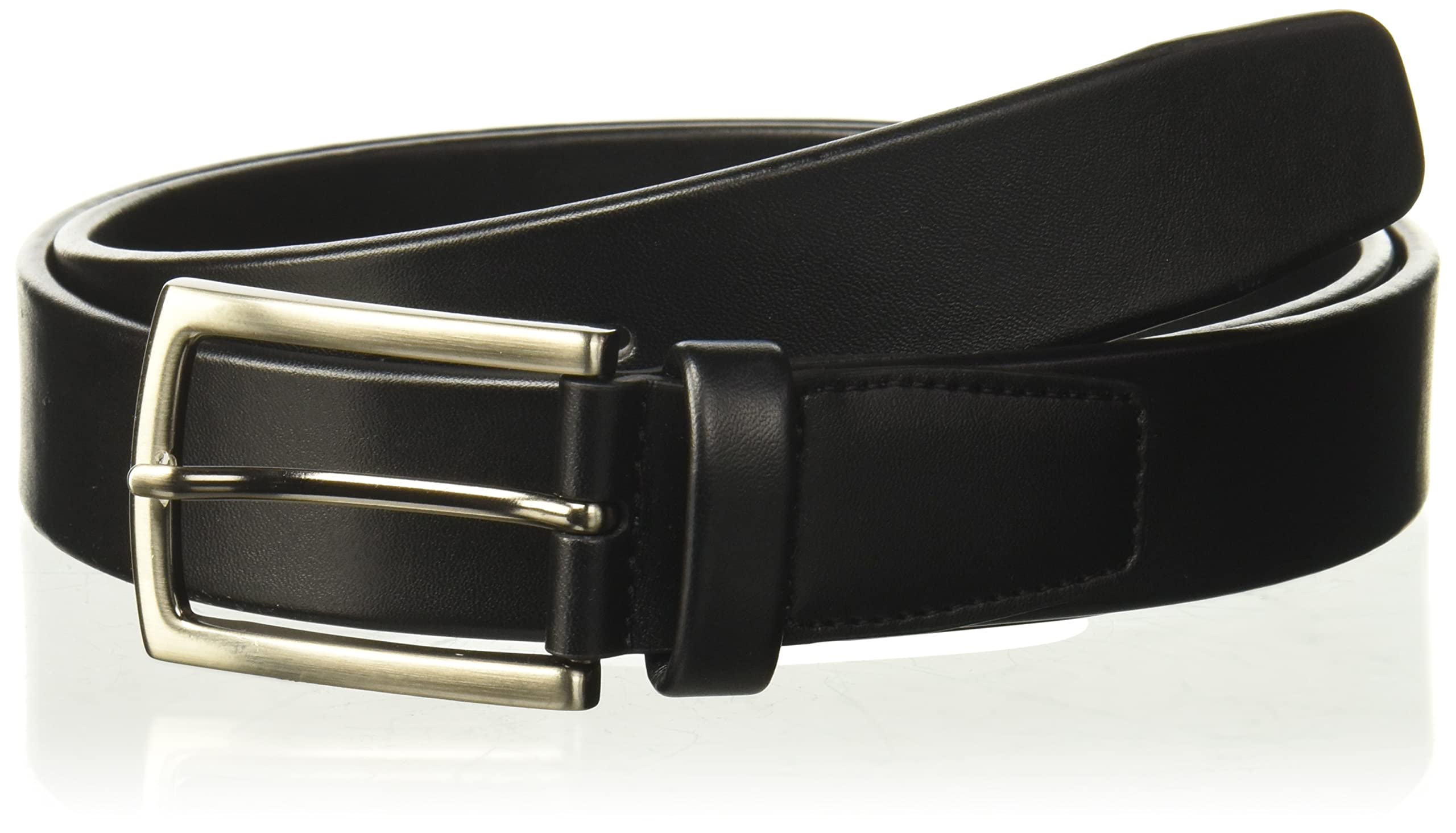 Perry Ellis Men's Tubular Leather Dress Belt (Sizes 30-44 Inches), 001 Black, 30