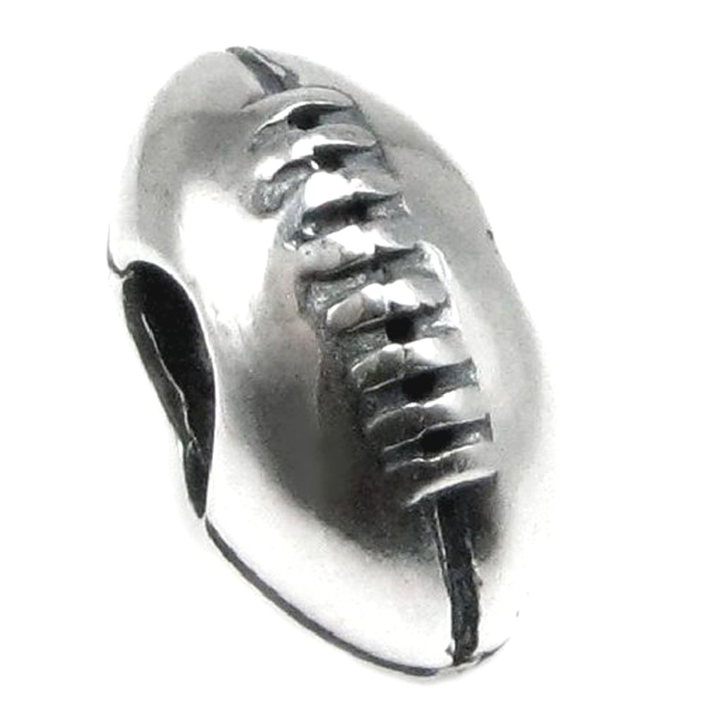 USA Football Charm 925 Sterling Silver Rugby Ball Charm Sport Charm for Bracelets