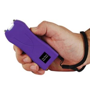 safety technology runt 20 million volt stun gun w/led flashlight & disable pin - purple