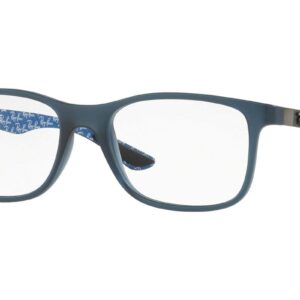 Ray-Ban RX8903 Square Prescription Eyeglass Frames, Matte Blue/Demo Lens, 53 mm