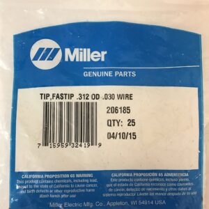 Miller 206185 Tip, Fastip .312 OD .030 Wire, 25 pack