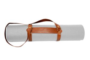 open road goods vegan leather yoga mat carrier sling/adjustable blanket strap/faux leather bedroll straps