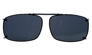 eyekepper large clip on sunglasses with spring draw bar polarized grey lens 57x39mm