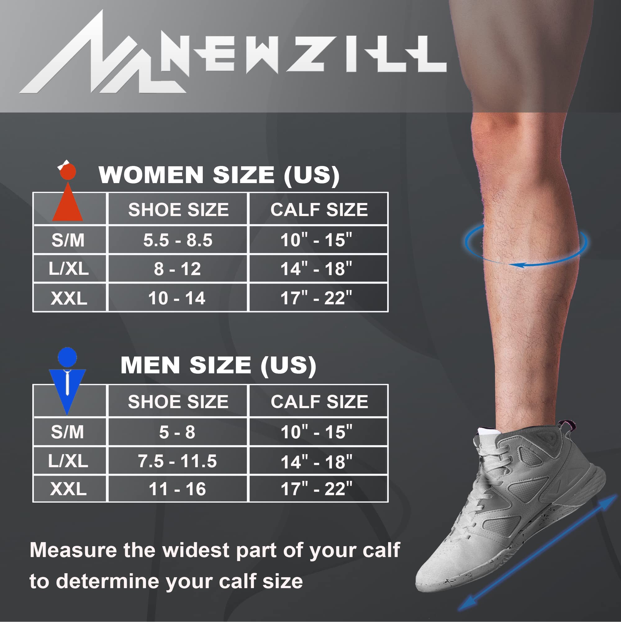 NEWZILL Medical Compression Socks for Women & Men Circulation 20-30 mmHg, Best for Running Athletic Hiking Travel Flight Nurses (Black Gray Argyle, L/XL)