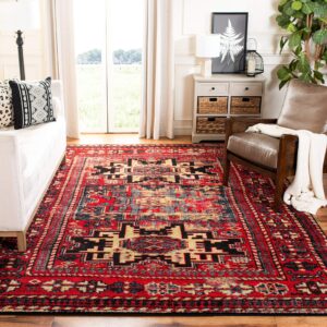 safavieh vintage hamadan collection area rug - 8' x 10', red & multi, oriental traditional persian design, non-shedding & easy care, ideal for high traffic areas in living room, bedroom (vth213a)