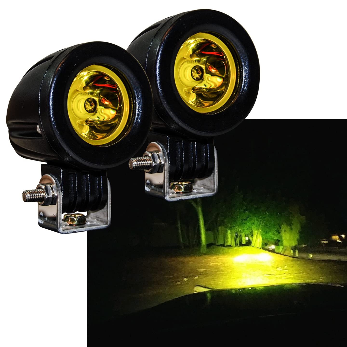 OZ-USA Amber LED Mini Trail Lights Spot Motorcycle Offroad Dual Sport Enduro Fog