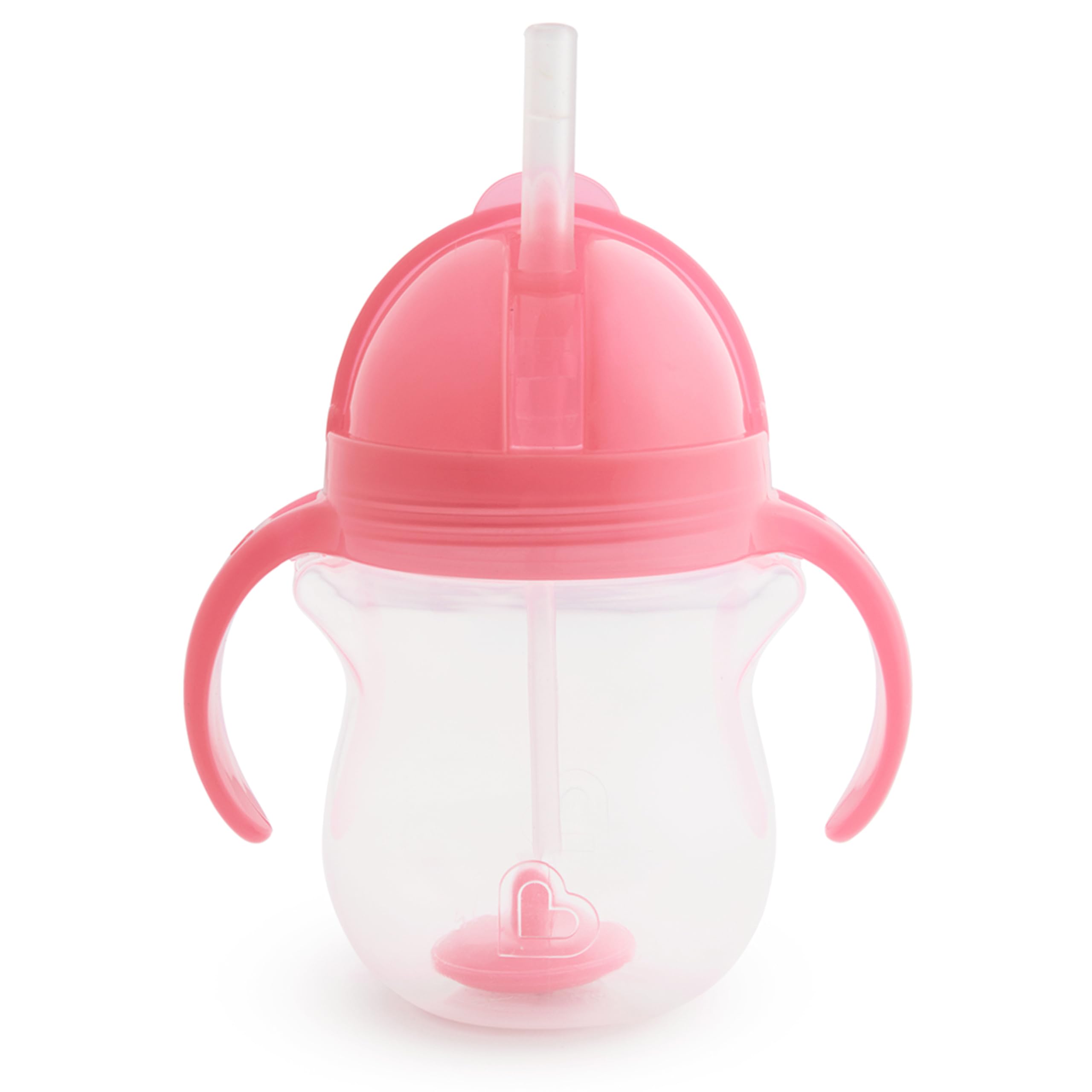 Munchkin® Any Angle™ Weighted Straw Trainer Sippy Cup with Click Lock™ Spill Proof Lid, 7 Ounce, Pink