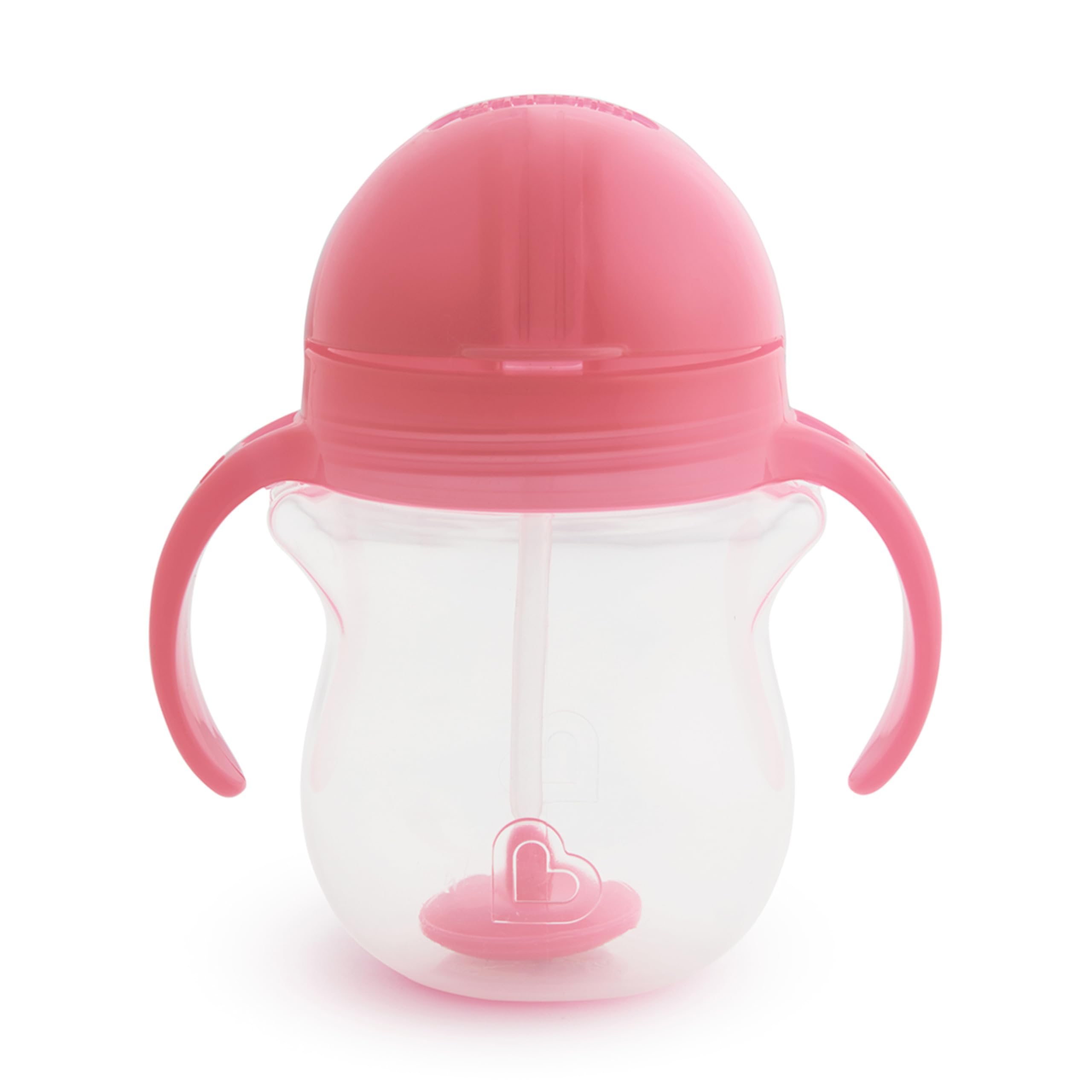 Munchkin® Any Angle™ Weighted Straw Trainer Sippy Cup with Click Lock™ Spill Proof Lid, 7 Ounce, Pink