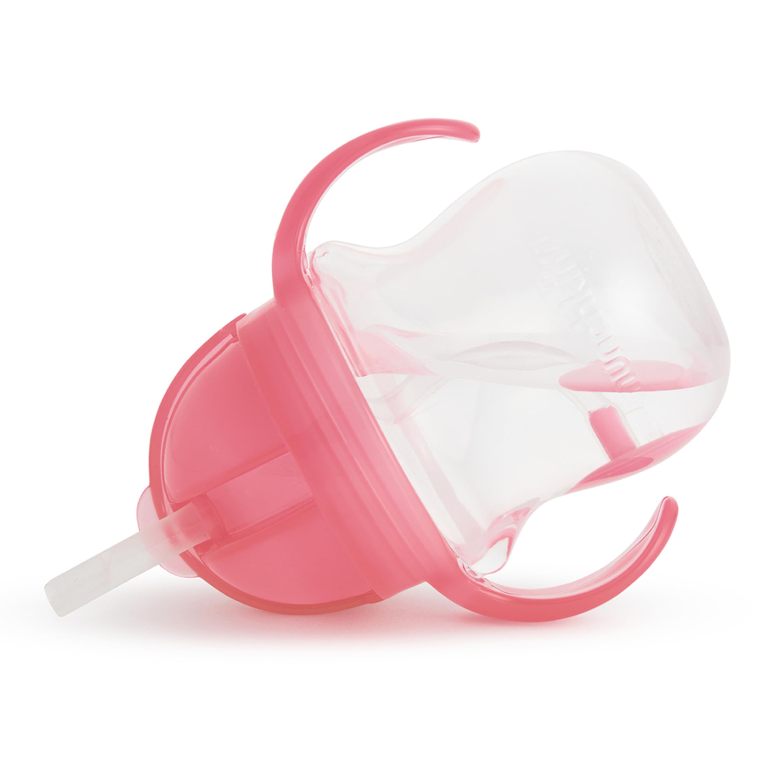 Munchkin® Any Angle™ Weighted Straw Trainer Sippy Cup with Click Lock™ Spill Proof Lid, 7 Ounce, Pink