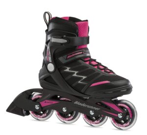 bladerunner by rollerblade advantage pro xt women's adult fitness inline skate, black/pink, us 8