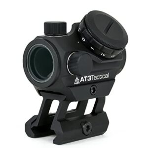 AT3 Tactical RD-50 PRO Red Dot Sight with 1" Riser - for Lower 1/3 Cowitness with Iron Sights - 2 MOA Compact Red Dot Scope